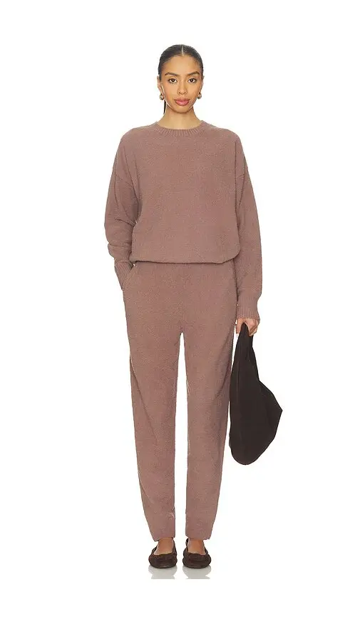 Eberjey Boucle Crew Neck Pullover - Taupe