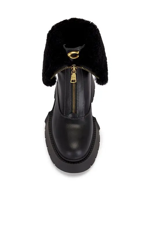COACH Leah Platform Shearling Zip Bootie
