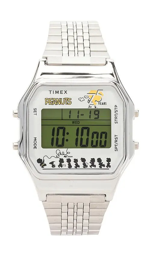 TIMEX Peanuts 75th Anniversary 34mm Stainless Steel Watch - Metallic Silver