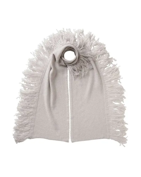 Johnstons Of Elgin Fringed Cashmere Scarf - White