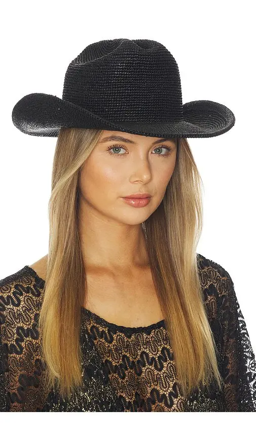 Lack Of Color Raffia Cowboy Hat - Black