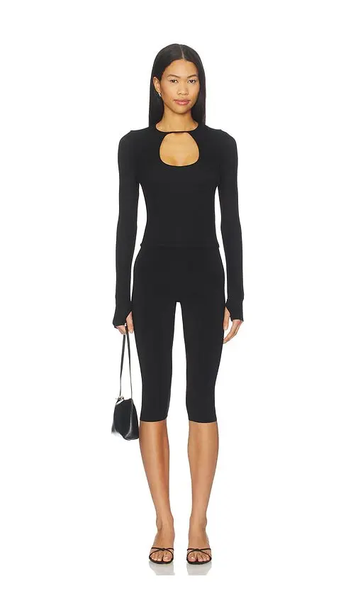 Michael Lauren Orson Crop Longsleeve Top