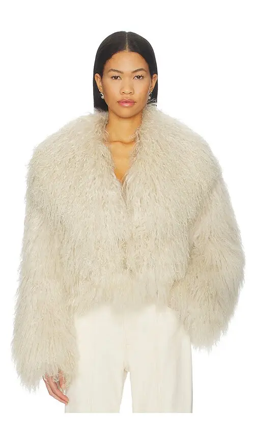 OW Thea Fur Jacket - Beige