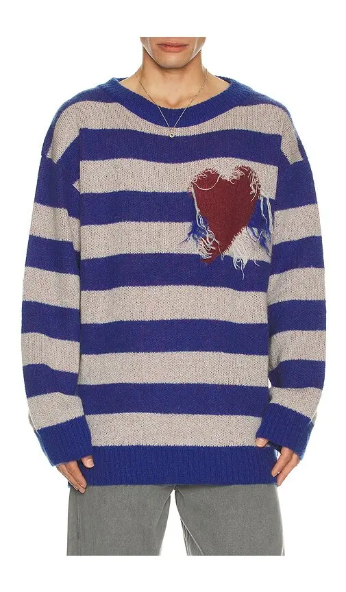 We11Done Grunge Stripe Pullover