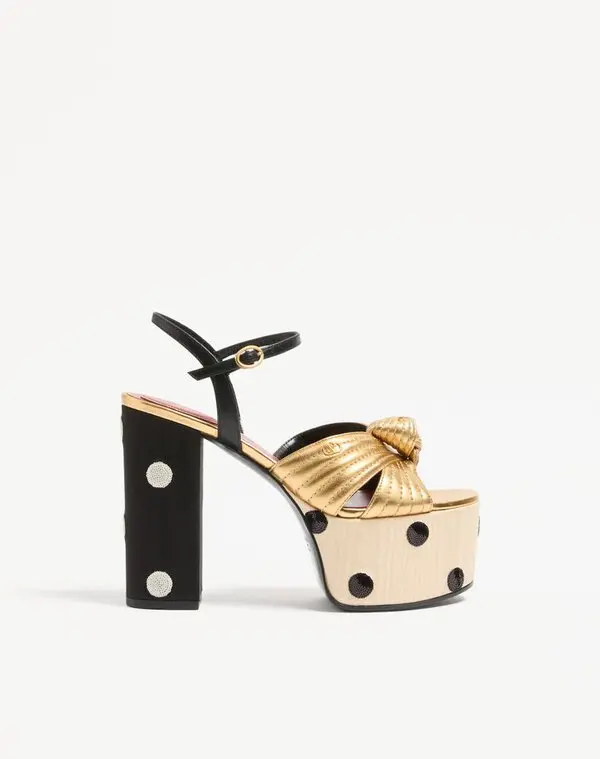 Valentino Garavani Crasher Platform Sandal - Gold/black