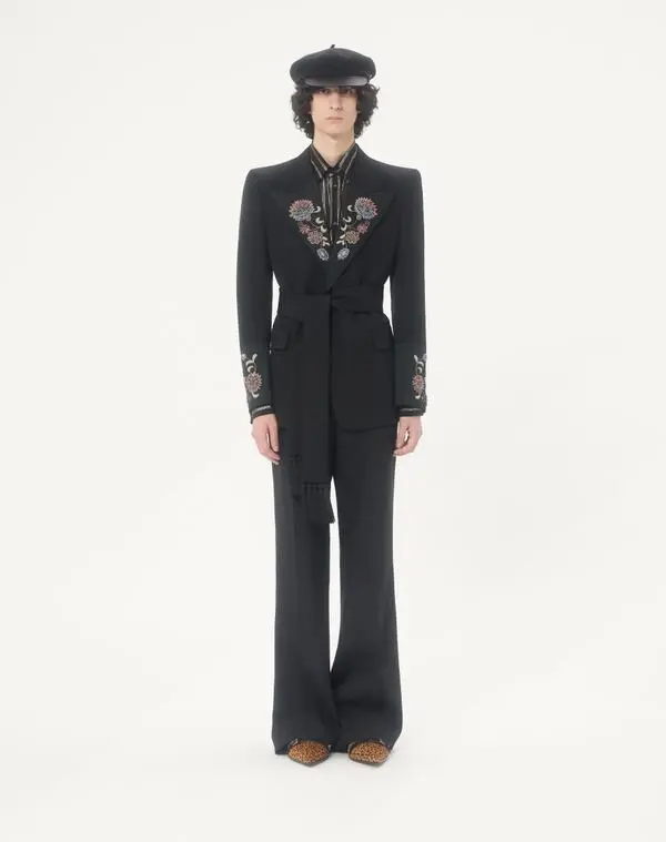 Valentino Garavani Silk Chiffon & Lurex Shirt - Black/gold