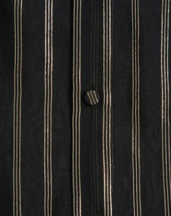 Valentino Garavani Silk Chiffon & Lurex Shirt - Black/gold