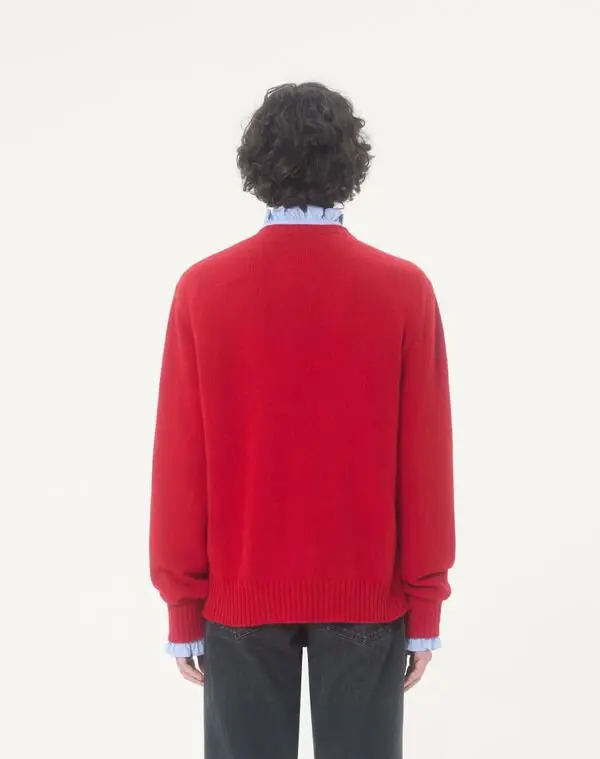 Valentino Garavani Wool Jumper With Chez Panther Embroidery - Red