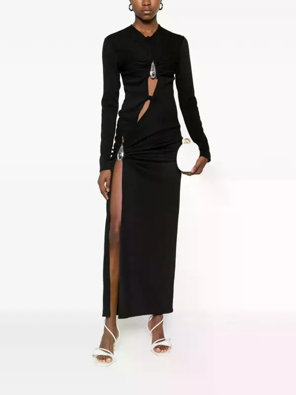 Christopher Esber Crystal-pendant Open-twist Midi Dress - Black