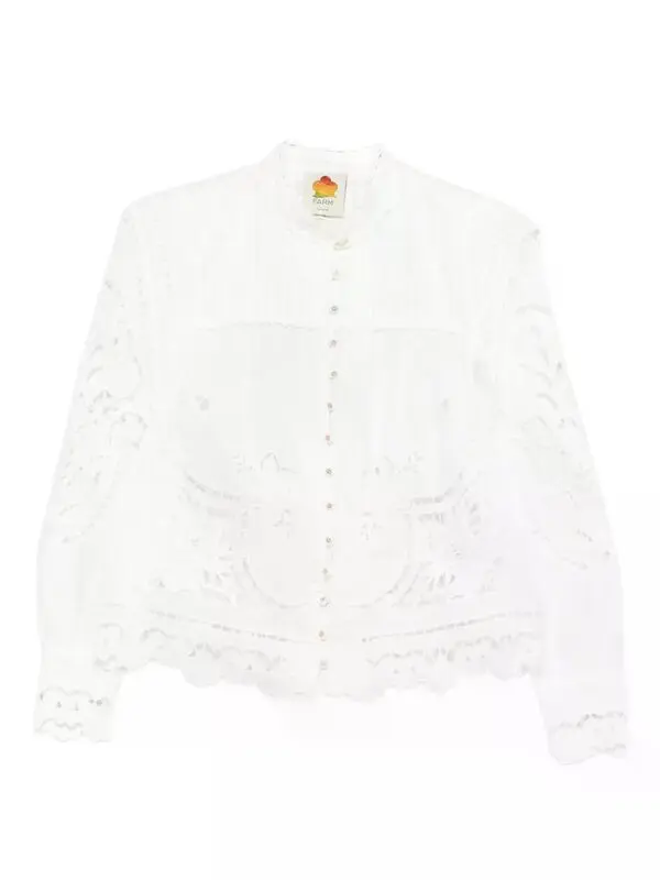 Farm Rio Lace Embroidered Top - White
