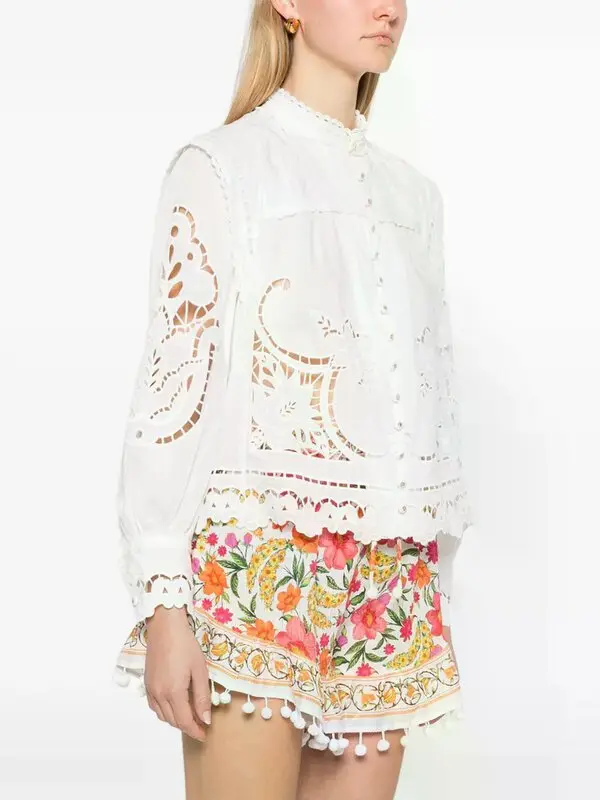 Farm Rio Lace Embroidered Top