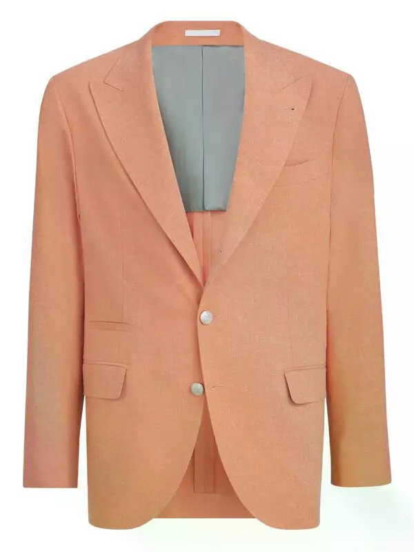 Brunello Cucinelli Peaked-lapels Blazer - Orange