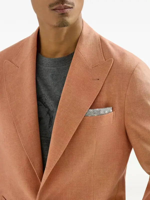 Brunello Cucinelli Peaked-lapels Blazer - Orange