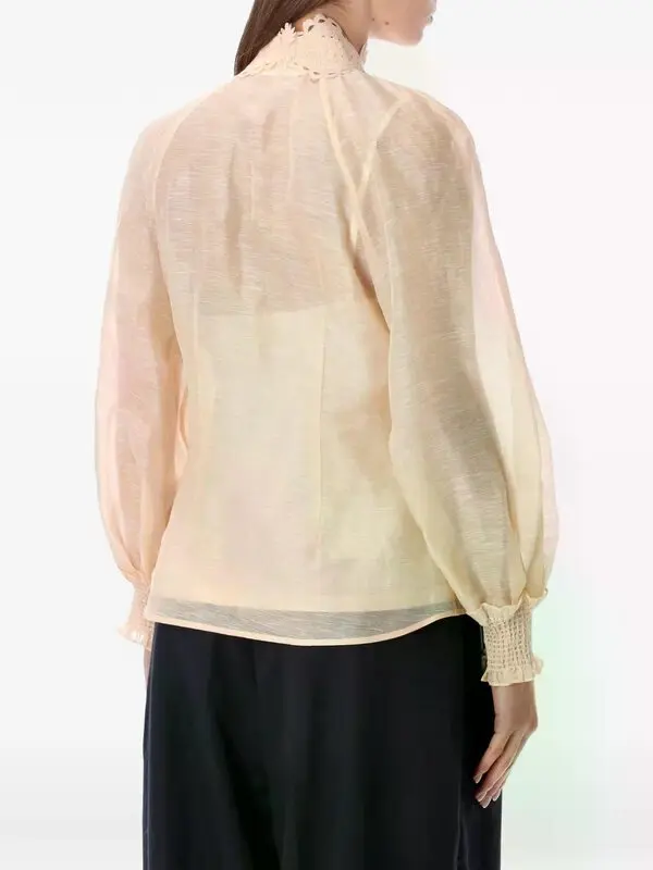 Zimmermann Rebellion Lace-collar Shirt - Neutrals