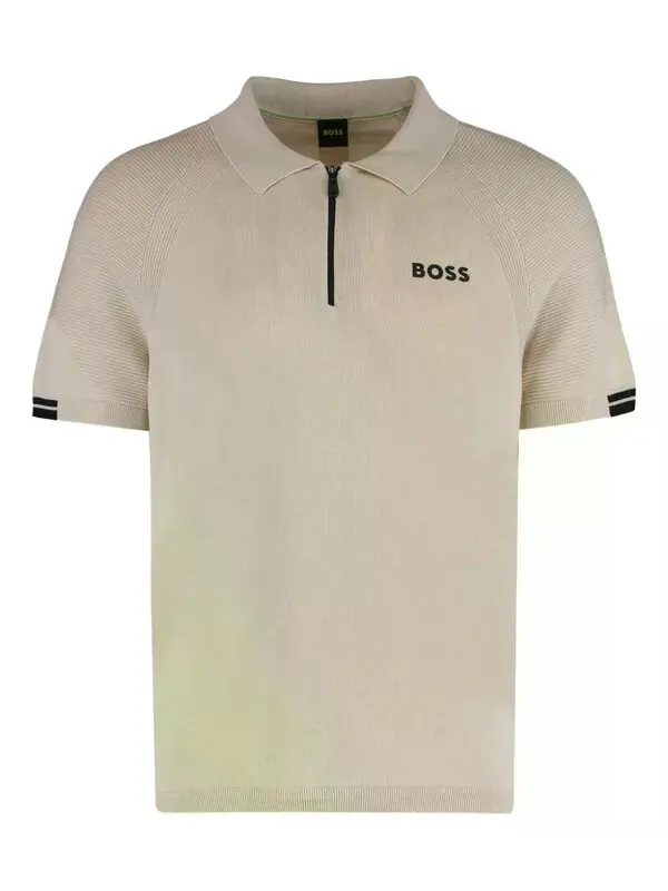 BOSS Zip-fastening Polo Shirt - Neutrals