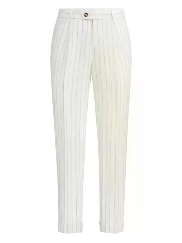Brunello Cucinelli Striped Pleated Trousers