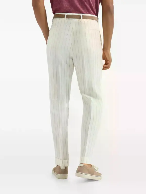 Brunello Cucinelli Striped Pleated Trousers
