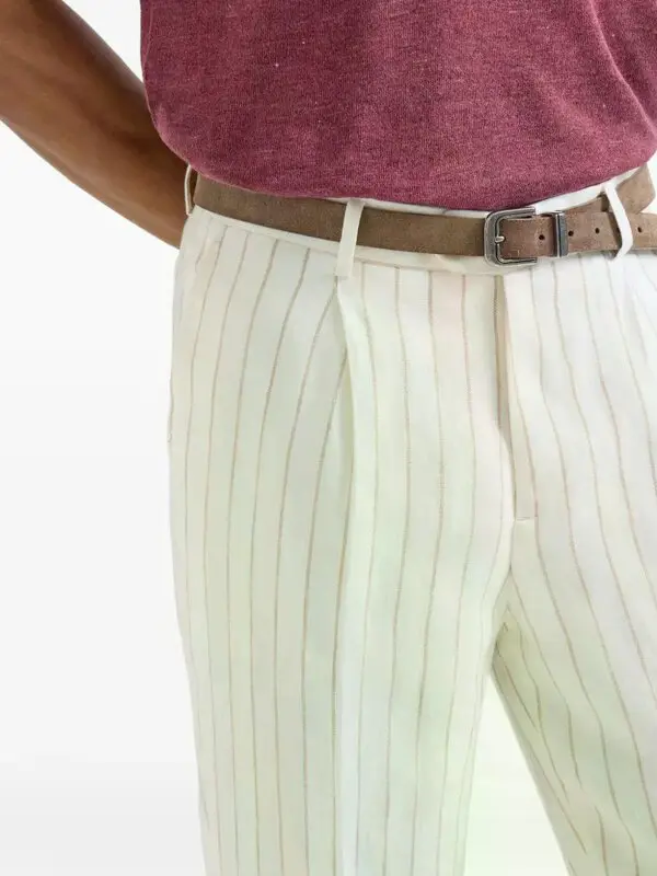 Brunello Cucinelli Striped Pleated Trousers