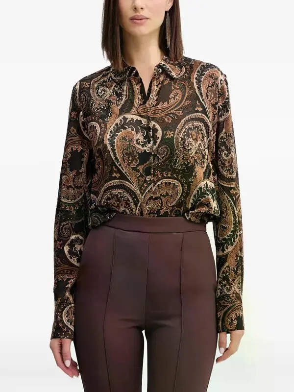 Guess Paisley Buttoned Shirt - Brown