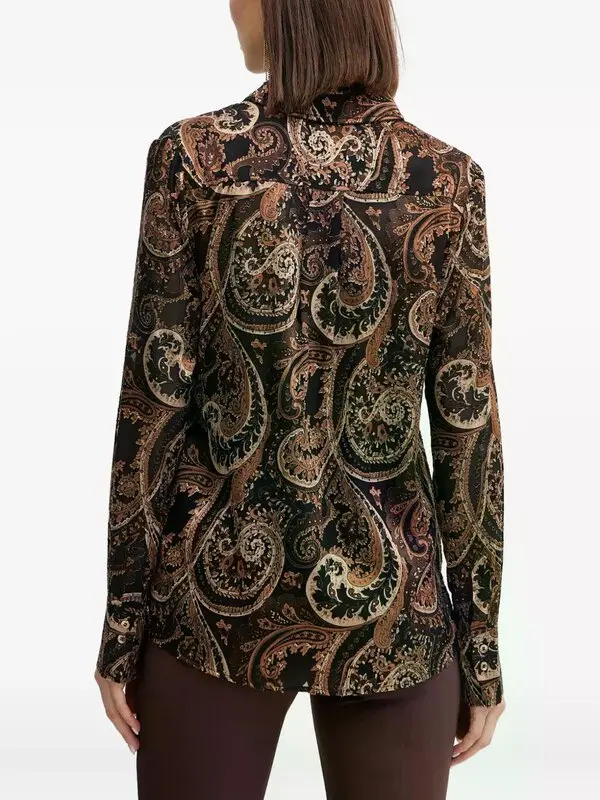 Guess Paisley Buttoned Shirt - Brown