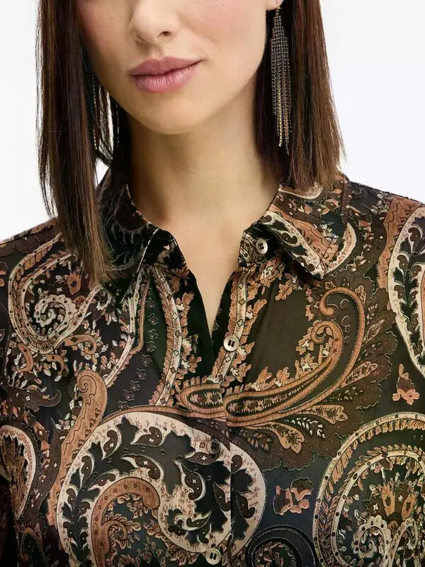 Guess Paisley Buttoned Shirt - Brown