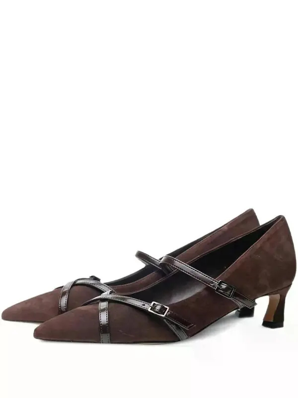 POCHE PARIS Buckle-strap Kitten Heel Pumps