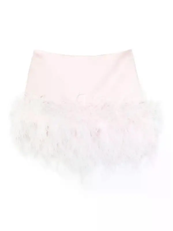 Retrofete Florriette Feather-trim Mini Skirt - Pink