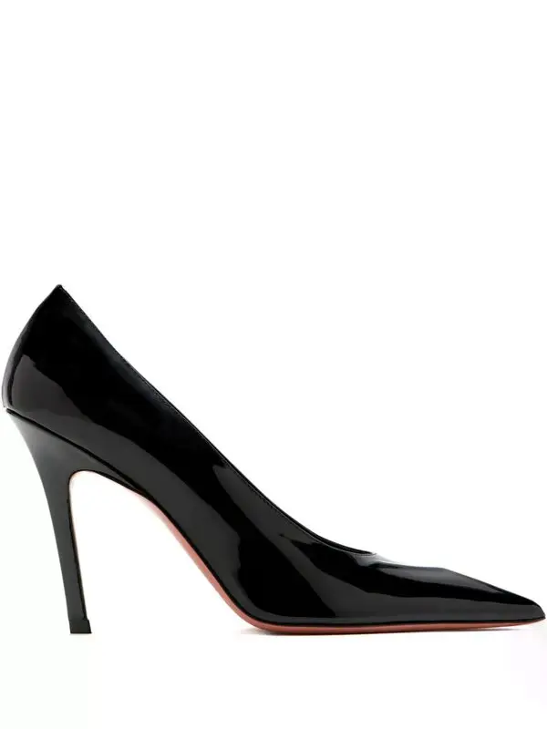 Amina Muaddi Christine Patent Pointed Pumps - Black