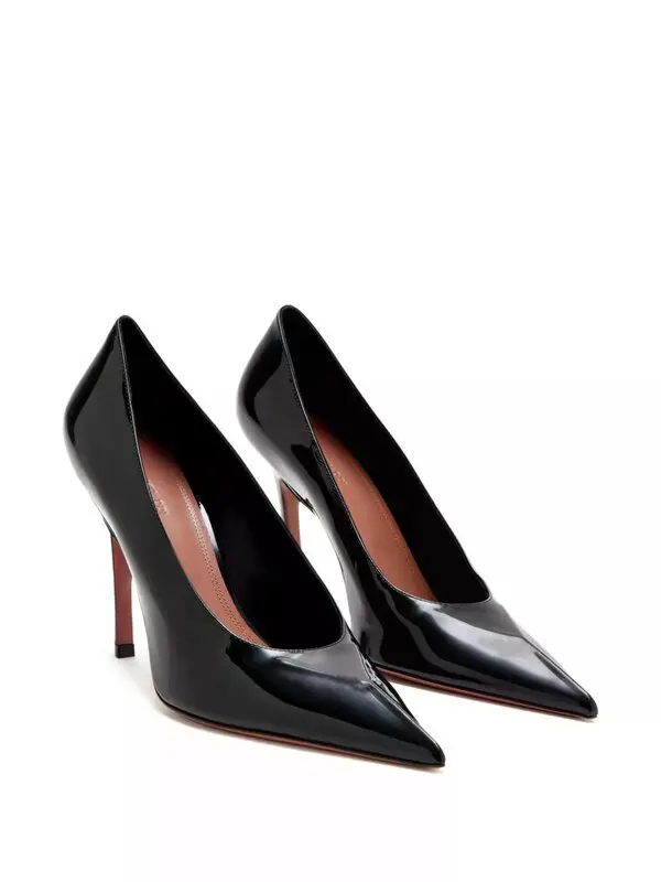 Amina Muaddi Christine Patent Pointed Pumps - Black