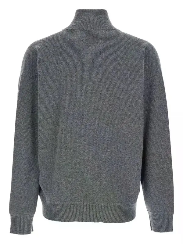 ROBERTO COLLINA High Neck Ribbed Knit Cardigan