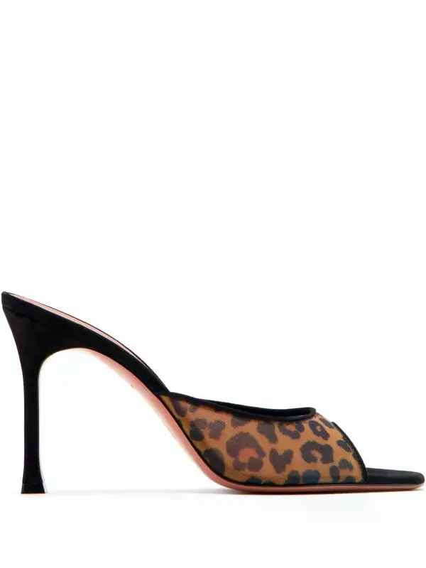 Amina Muaddi Alexa Leopard-print Mesh Sandals