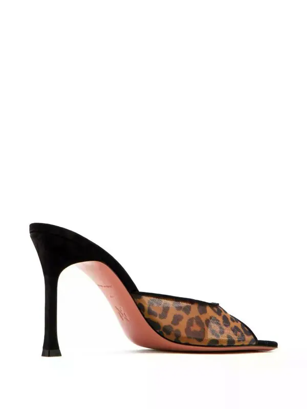 Amina Muaddi Alexa Leopard-print Mesh Sandals