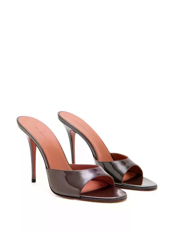 Amina Muaddi Elodie Patent Sandals - Grey