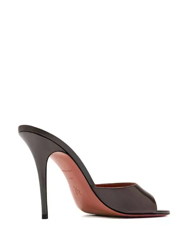 Amina Muaddi Elodie Patent Sandals - Grey