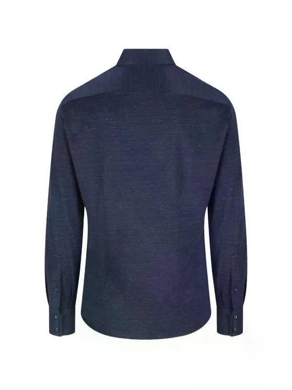 Brunello Cucinelli Linen And Cotton Mélange Jersey Shirt With Spread Collar