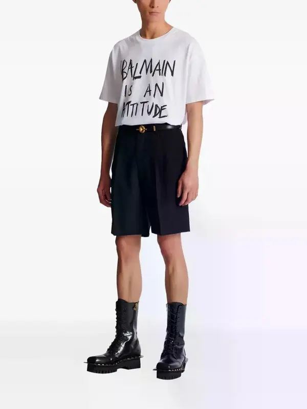 Balmain Wool Darted Shorts