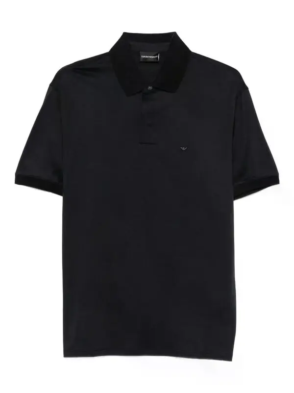 Emporio Armani Logo-embroidered Polo Shirt - Grey