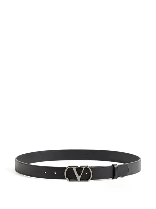 Valentino Garavani Vlogo Leather Belt - Black