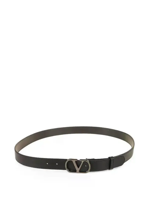 Valentino Garavani Vlogo Leather Belt - Black