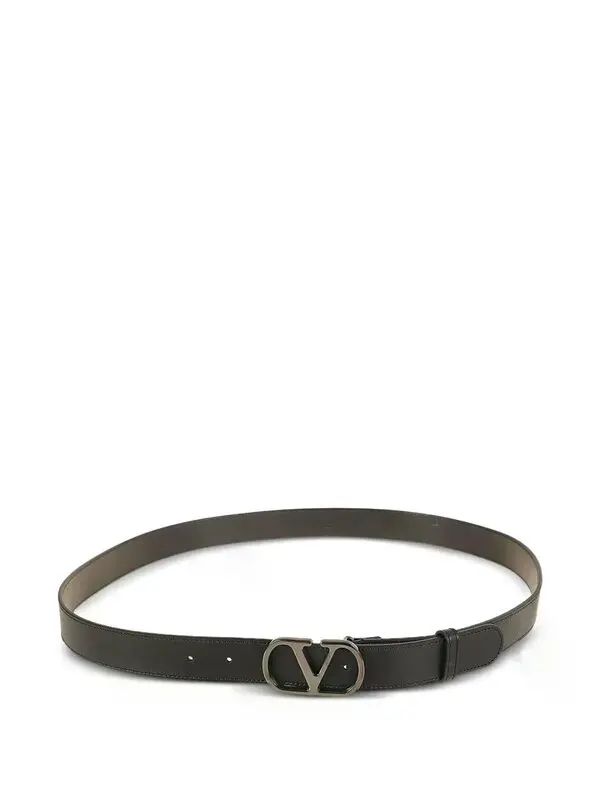 Valentino Garavani Vlogo Leather Belt - Black