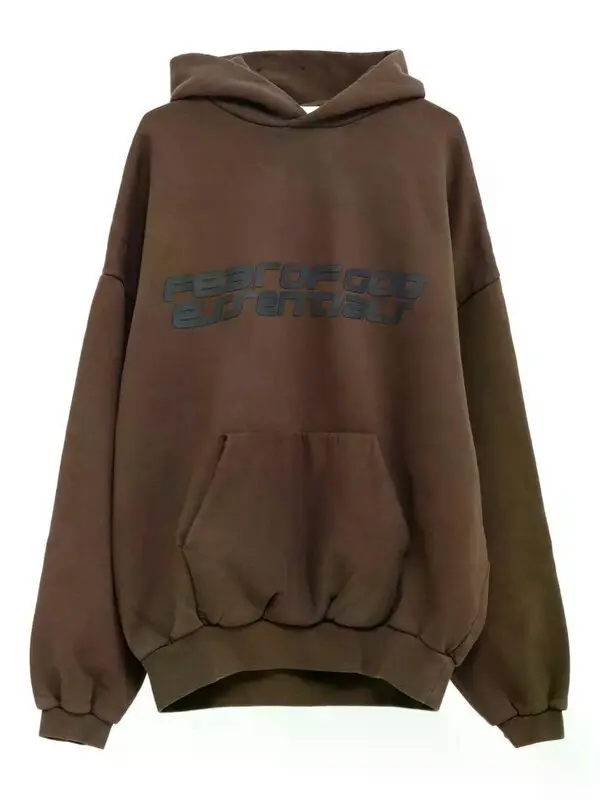 Fear Of God Logo-print Hoodie - Brown