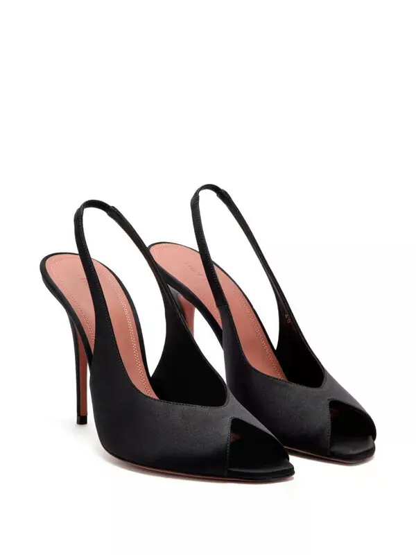 Amina Muaddi Kristina Slingback Peep-toe Pumps