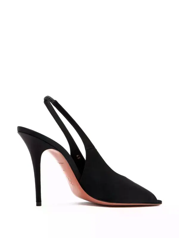 Amina Muaddi Kristina Slingback Peep-toe Pumps