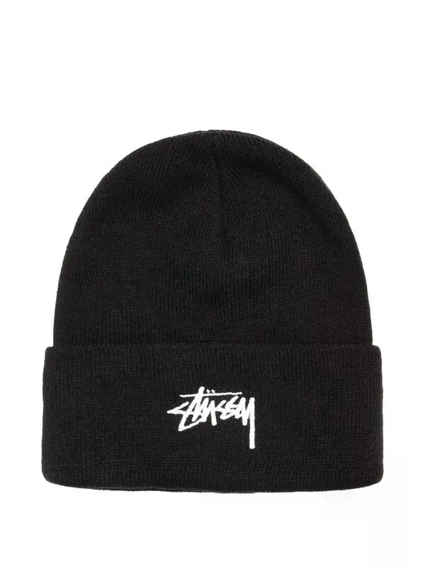 StÜssy Stock Logo-embroidered Beanie - Black