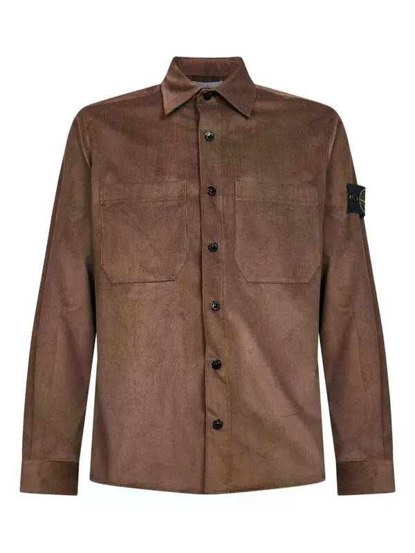 Stone Island Patch-pocket Long-sleeve Shirt - Brown