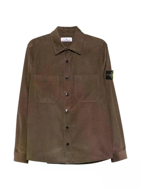 Stone Island Patch-pocket Long-sleeve Overshirt - Brown