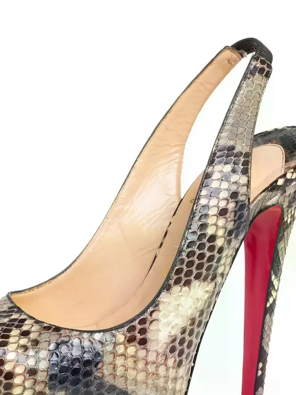 CHRISTIAN LOUBOUTIN Daffodile Snakeskin Pumps - Brown
