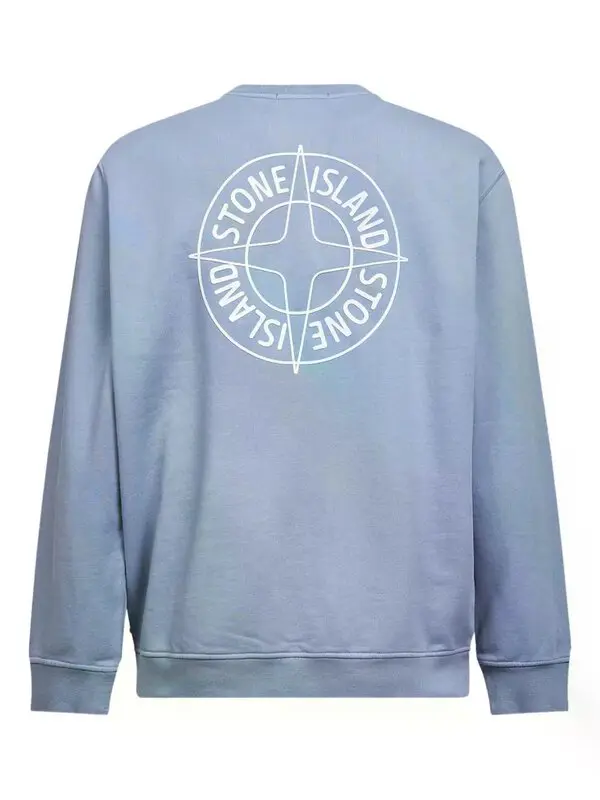 Stone Island Compass Logo Crew Neck Sweatshirt - Blue