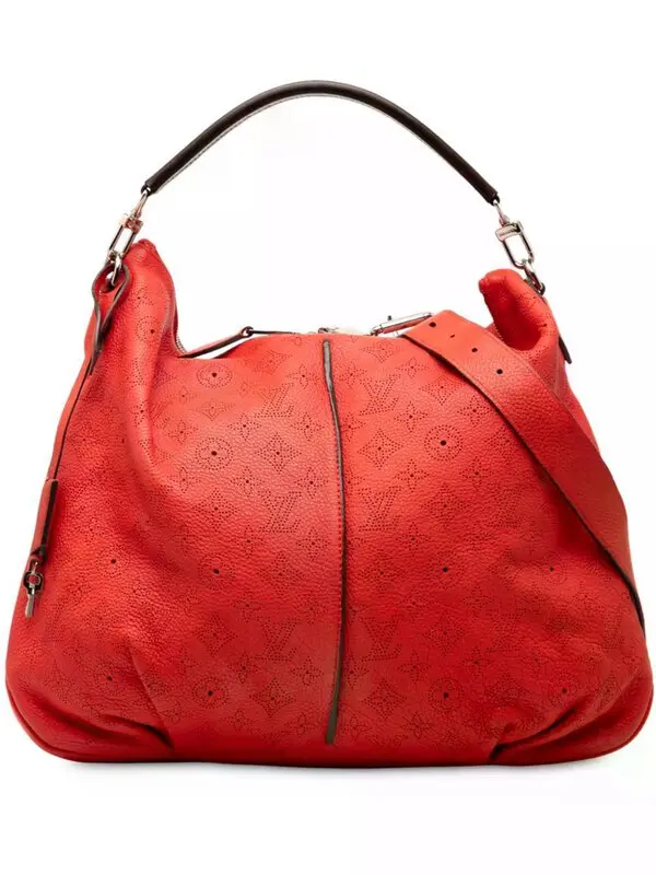 LOUIS VUITTON 2010-2025 Monogram Mahina Selene Mm Satchel - Red