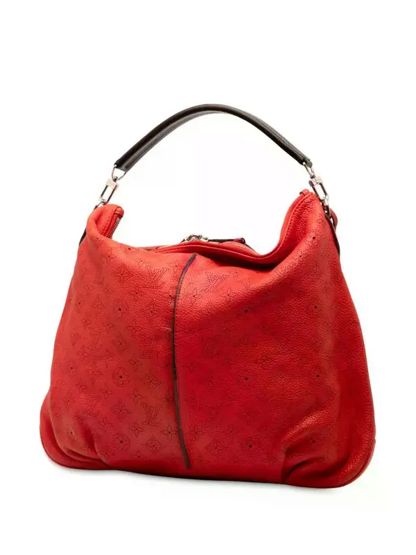 LOUIS VUITTON 2010-2025 Monogram Mahina Selene Mm Satchel - Red